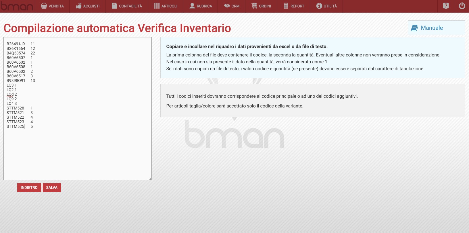 Come fare la verifica inventario con il software gestionale per magazzino - Bman
