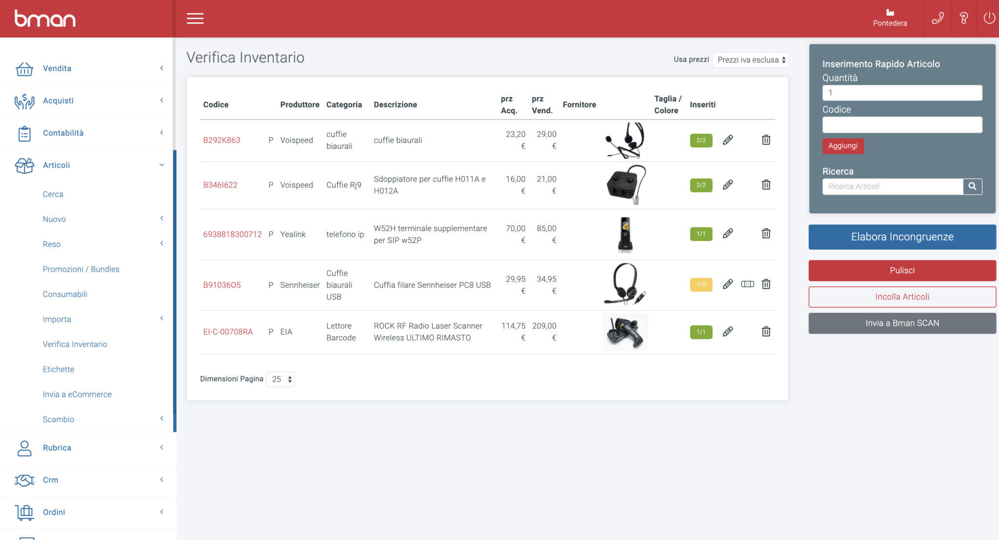 App inventario magazzino - Software gestionale Bman®