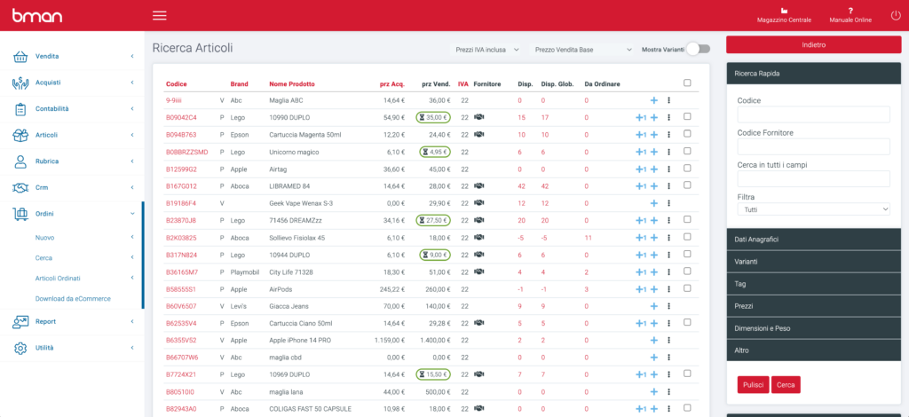 Gestionale Magazzino - Bman